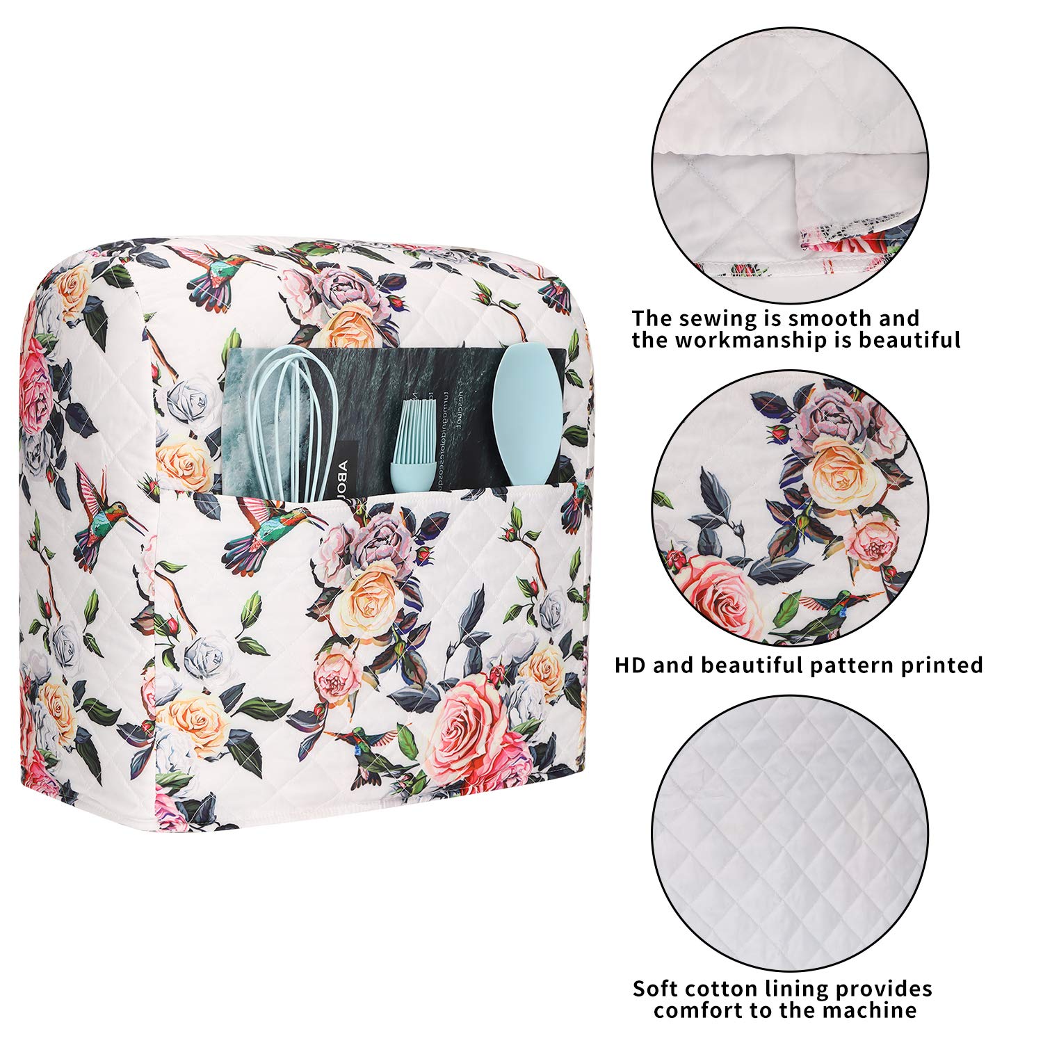Kitchen Aid Mixer Cover With Pockets,Kitchen Stand Mixer Cover Compatible With 5-8 Quart Kitchenaid Hamilton Mixers,Kitchen Aid Mixer Assecories