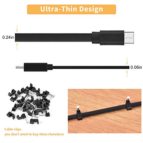 2 Pack 10FT Power Extension Cable for WyzeCam, WyzeCam Pan, KasaCam Indoor, NestCam Indoor, Blink, Cloud Cam, USB to Micro USB Durable Charging and Data Sync Cord (Black)