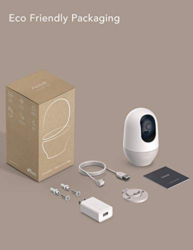 nooie Security Camera Indoor Two Pack, 360-degree IP Camera 1080P, WiFi Smart Home Camera with Motion Tracking, IR Night Vision, Two Way Audio&Sound Detection, Works with Alexa, SD Card and Cloud