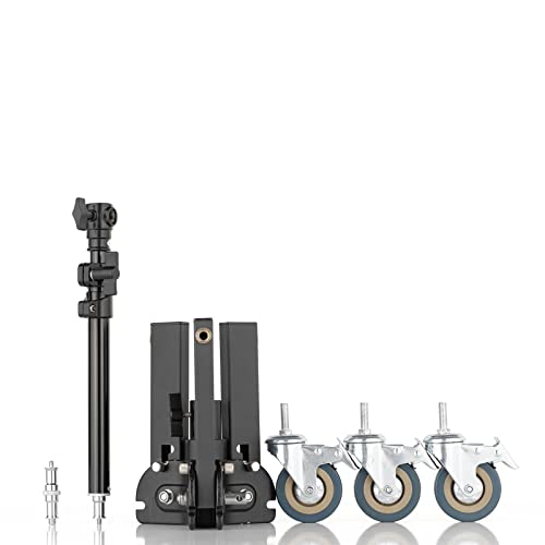 AMBITFUL 61-81cm/21-31.9" Profession Removable Very Sturdy Folding Floor Light Stand and Wheels for Studio Flash LED Light