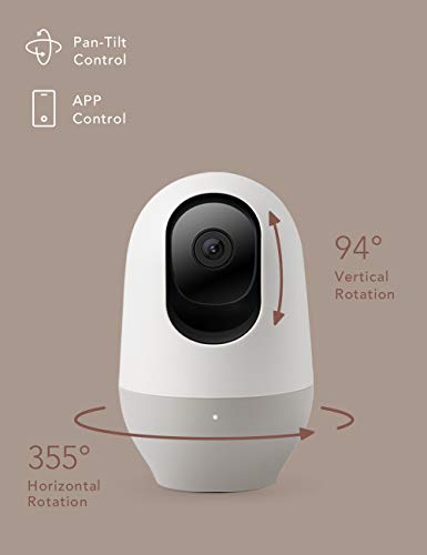 nooie Security Camera Indoor Two Pack, 360-degree IP Camera 1080P, WiFi Smart Home Camera with Motion Tracking, IR Night Vision, Two Way Audio&Sound Detection, Works with Alexa, SD Card and Cloud
