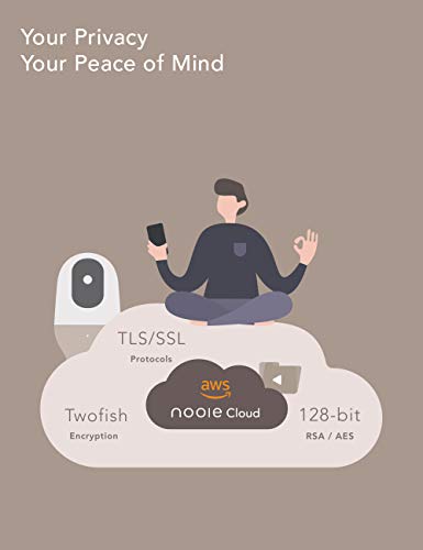 nooie Security Camera Indoor Two Pack, 360-degree IP Camera 1080P, WiFi Smart Home Camera with Motion Tracking, IR Night Vision, Two Way Audio&Sound Detection, Works with Alexa, SD Card and Cloud
