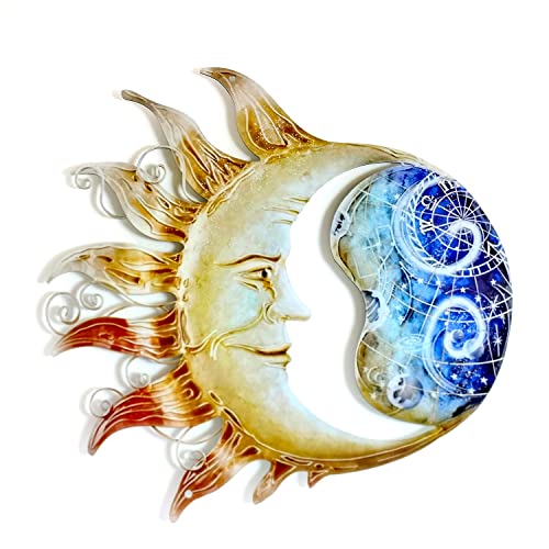 Outdoor Sun Wall Art Metal Sun Wall Decor Inspirational Celestial Wall Sculpture for Home Garden Farmhouse Yard Patio Fence Living Room Bedroom