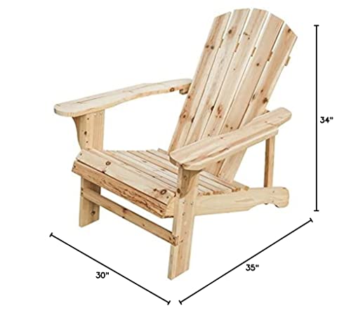 LOKATSE HOME Outdoor Wooden Adirondack Chairs Natural for Yard, Patio, Garden, Lawn