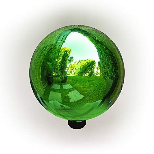 Alpine Corporation GLB292GN Gazing Globe, 10"L x 10"W x 12"H, Green