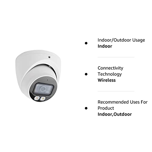 R-Tech 5MP TVI Turret Dome Security Camera with HD Night Color Vision, Analog Camera, IP67 Outdoor Weatherproof, 4-in-1 AHD/CVBS/CVI/TVI/β 2.8mm Fixed Lens β White