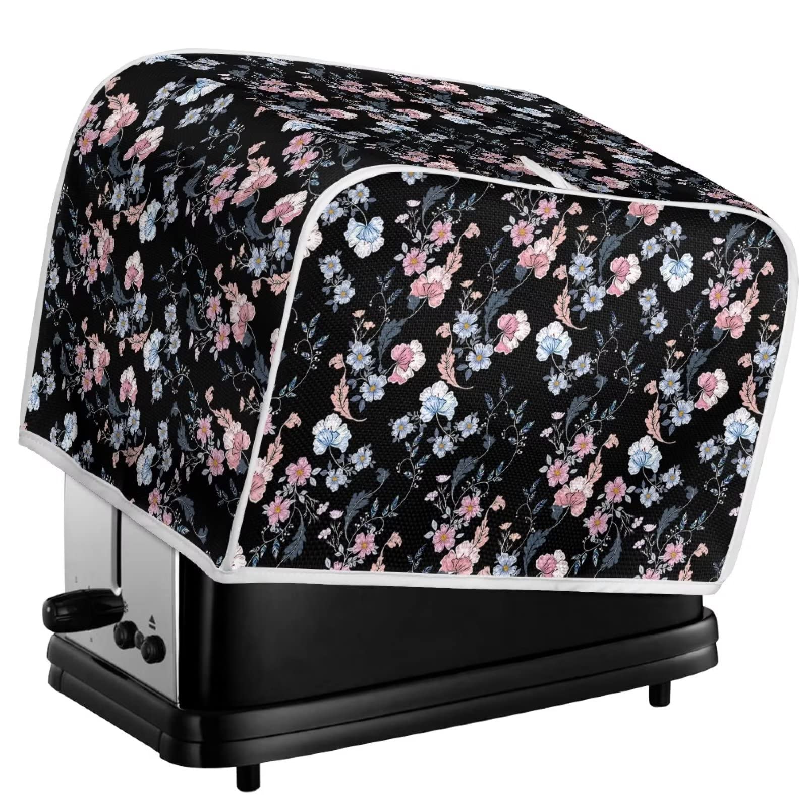 NETILGEN 4 Slice Toaster Dust Cover Bread Toaster Oven Dustproof Cover Kitchen Bakeware Protector Dustproof Fingerprint Protection Gift for Mom Wife Friends, Floral
