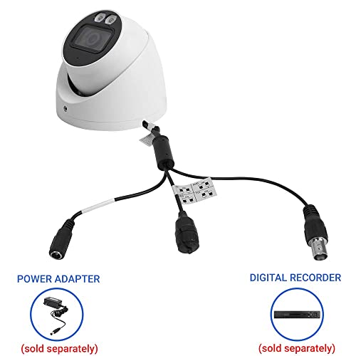 R-Tech 5MP TVI Turret Dome Security Camera with HD Night Color Vision, Analog Camera, IP67 Outdoor Weatherproof, 4-in-1 AHD/CVBS/CVI/TVI/β 2.8mm Fixed Lens β White