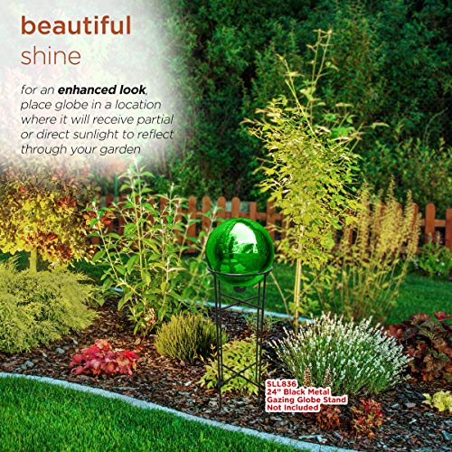 Alpine Corporation GLB292GN Gazing Globe, 10"L x 10"W x 12"H, Green