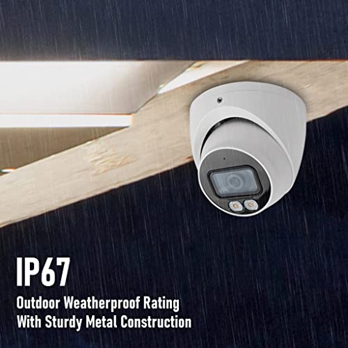 R-Tech 5MP TVI Turret Dome Security Camera with HD Night Color Vision, Analog Camera, IP67 Outdoor Weatherproof, 4-in-1 AHD/CVBS/CVI/TVI/β 2.8mm Fixed Lens β White