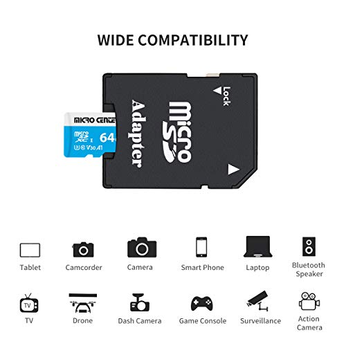 Micro Center 64GB microSDXC Card 2 Pack, Nintendo-Switch Compatible Micro SD Card, UHS-I C10 U3 V30 4K UHD Video A1 R/W Speed up to 95/30 MB/s Flash Memory Card with Adapter (64GB x 2)