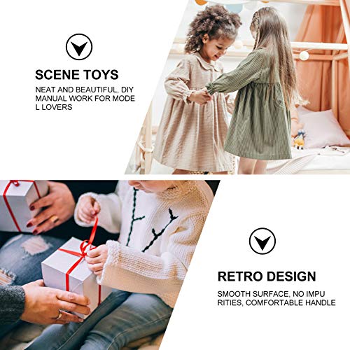 NUOBESTY 2pcs Street Lamp Post and Miniature Park Bench Seat Dollhouse Christmas Village Pathway Lantern Post Mini Street Light Model Fairy Garden Accessories
