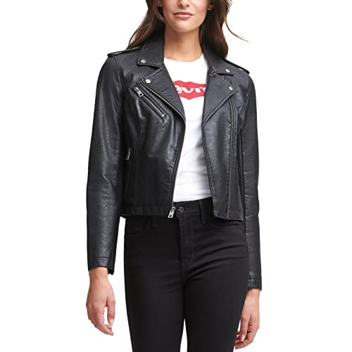 Levi's Women's Faux Leather Moto Jacket (Regular & Plus Size), Classic Black, 2X