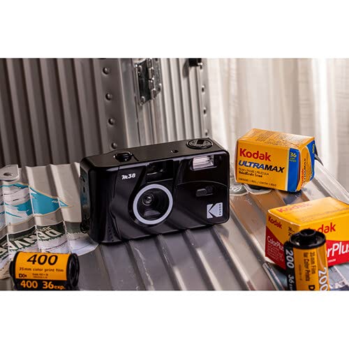 Kodak M38 35mm Film Camera - Focus Free, Powerful Built-in Flash, Easy to Use (Starry Black)