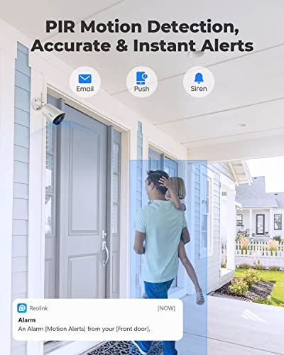 REOLINK Wireless Outdoor Security Camera, No Hub Needed, 1080P HD, Wire-Free Rechargeable Battery Powered, Home Surveillance with 2.4GHz WiFi, Local Storage, 2-Way Talk, Argus Eco 2 Pack