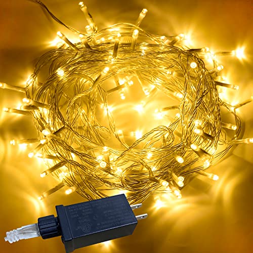 Fairy Lights Plug in, 32FT 100 LED Waterproof Copper Wire Twinkle Firefly Lights with UL Adaptor, Starry String Lights for Bedroom Indoor Outdoor Garden Patio Christmas Wedding Decorative (Warm White)