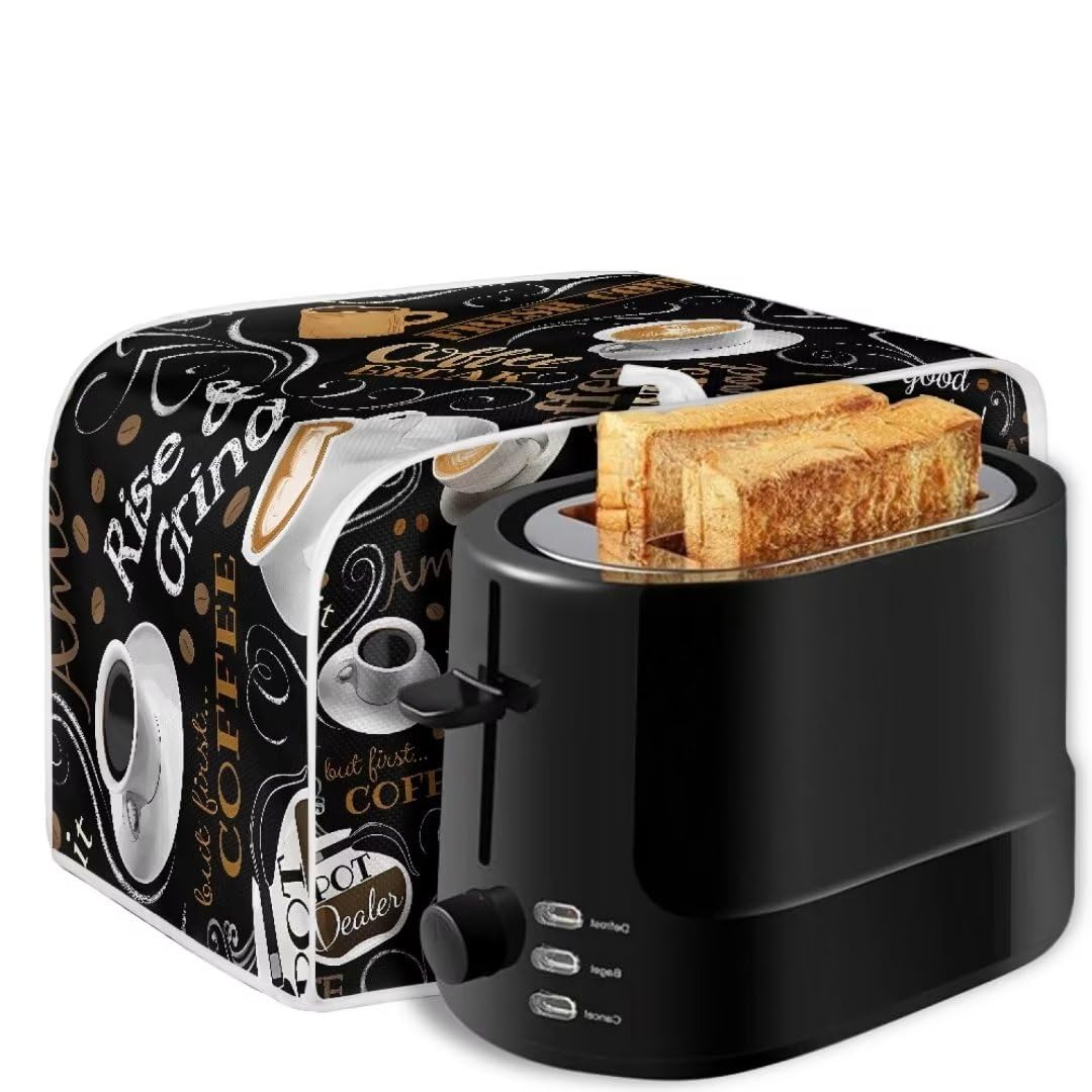 Kathyboom Coffee 4 slice Toaster Cover Appliance Cover Toaster Dust And Fingerprint,Washable Kitchen Accessories