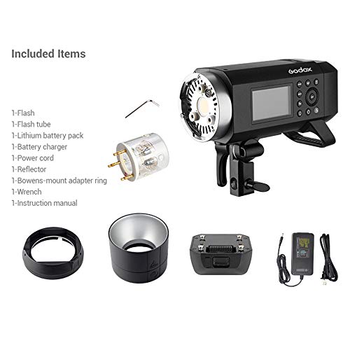 Godox AD400 Pro AD400Pro 400ws GN72 TTL Battery-Powered Monolight, 1/8000 HSS Outdoor Flash Strobe Light, Built-in Godox 2.4G System, 390 Full Power Pops, 0.01-1s Recycle Time, 30w LED Modeling Lamp