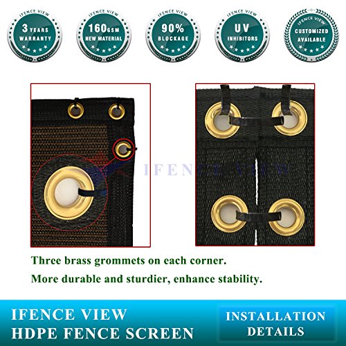 Ifenceview 4'x16' Brown Shade Cloth/Fence Privacy Screen Fabric Mesh Net for Construction Site, Yard, Driveway, Garden, Railing, Canopy, Awning 160 GSM UV Protection