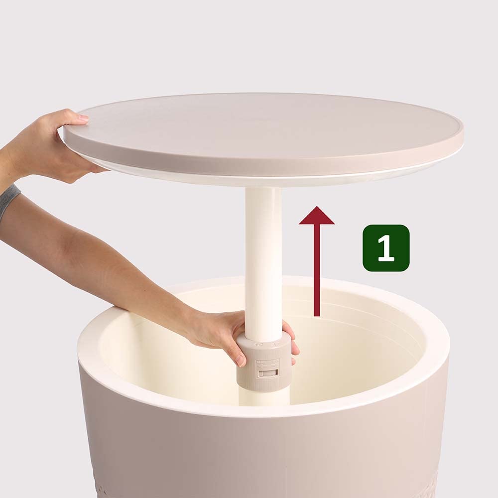 Lagoon Cancún Outdoor Cooler Bar/Cocktail/Coffee 3-in-1 Patio Table (White)