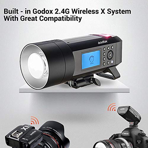 Godox AD400 Pro AD400Pro 400ws GN72 TTL Battery-Powered Monolight, 1/8000 HSS Outdoor Flash Strobe Light, Built-in Godox 2.4G System, 390 Full Power Pops, 0.01-1s Recycle Time, 30w LED Modeling Lamp