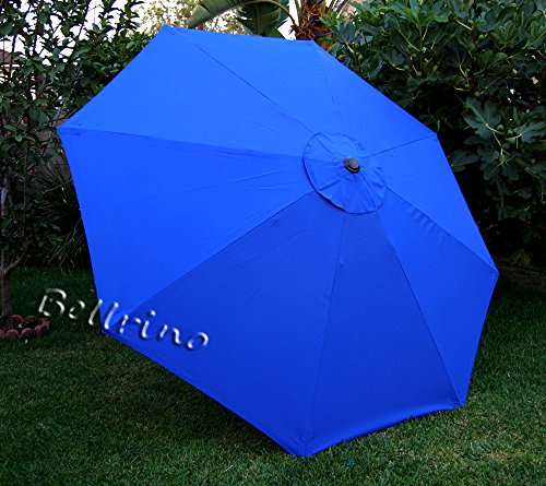BELLRINO DECOR Replacement ROYAL BLUE STRONG & THICK Umbrella Canopy for 9ft 8 Ribs (Canopy Only) (ROYAL BLUE-98)