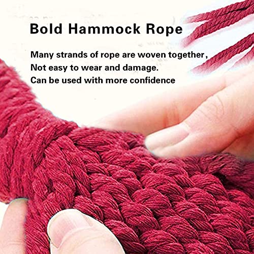 Garden Hammocks Comfortable Fabric Hammock Portable with Carrying Bag for Outdoor Patio Yard Backyard, Beach, Camping Travel, Load Capacity Up to 550 Lbs Canvas Cotton Hammocks (Rainbow)