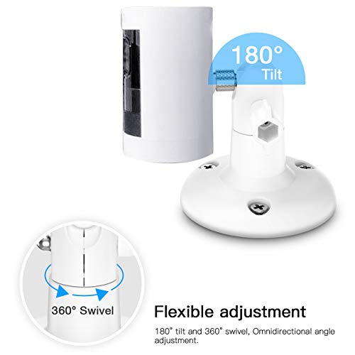 360 Degree Adjustable Mount for Stick Up Cam/Indoor Cam/Battery Cam,TIUIHU Stable Outdoor Ceiling Bracket Mounting Kit for Plug-in HD Security Camera (2-Pack,White)