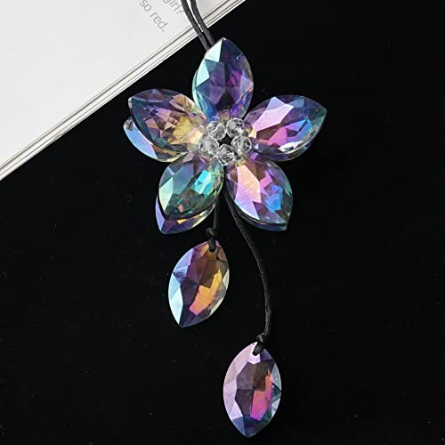 Flower Crystal Sun Catcher Chandelier Car Charm Hanging Ornament Decoration for Home Window Garden Rainbow Maker Pendant