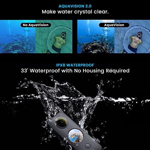 insta360 ONE X2 Waterproof Action Pocket Camera + SanDisk 64GB Extreme Memory Card + Handheld Monopod (extends to 43in) - Great Starter Bundle!, 5.7K