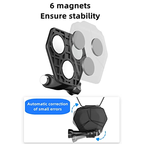 REYGEAK Magnetic Action Camera Mount for GoPro, Adjustable Snap Mount Magnetic Fence Mount Compatible with GoPro Hero 11 Black Hero 10/9/8/7, Insta360 and Most Action Cameras