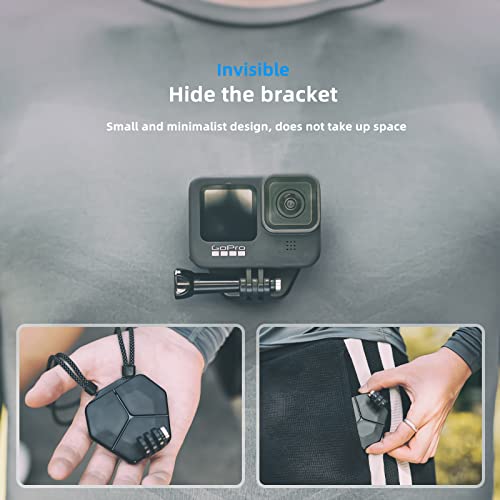 REYGEAK Magnetic Action Camera Mount for GoPro, Adjustable Snap Mount Magnetic Fence Mount Compatible with GoPro Hero 11 Black Hero 10/9/8/7, Insta360 and Most Action Cameras