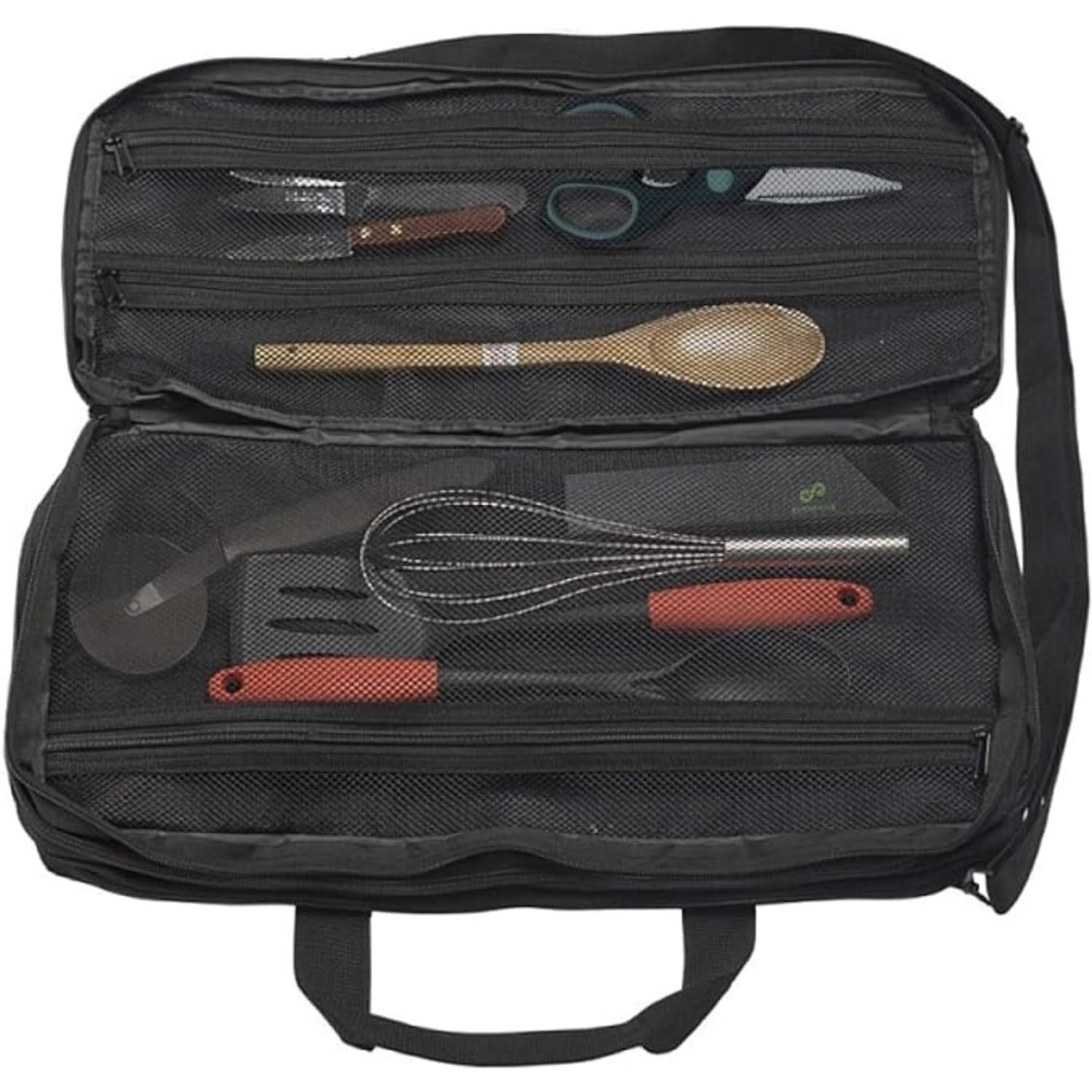 EVERPRIDE Chef Knife Bag Holds 20 Knives PLUS Large Zippered Compartment for Kitchen Tools – Durable, Large Knife Bag for Chefs – Knives Not Included