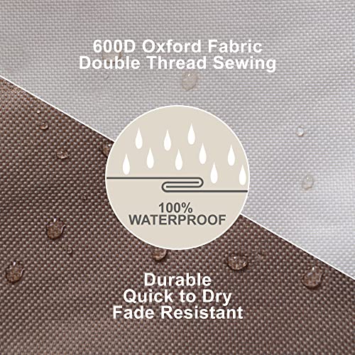 HERA'S PALACE Patio Umbrella Cover, 600D Protective Waterproof Cover with Zipper, High-Density Stitching, Patio Umbrella Covers for 9-13 Feet Cantilever Offset Umbrella