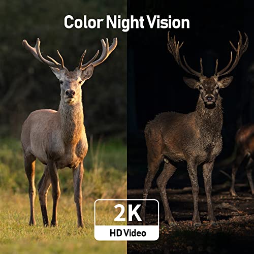 4G LTE Cellular Solar Security Camera Wireless Outdoor, No WiFi Battery Cameras(Verizon, AT&T and T-Mobile), 360° View, 2K Color Night Vision, PIR Motion Sensor, 2 Way Audio(64G SD&SIM Card Included)