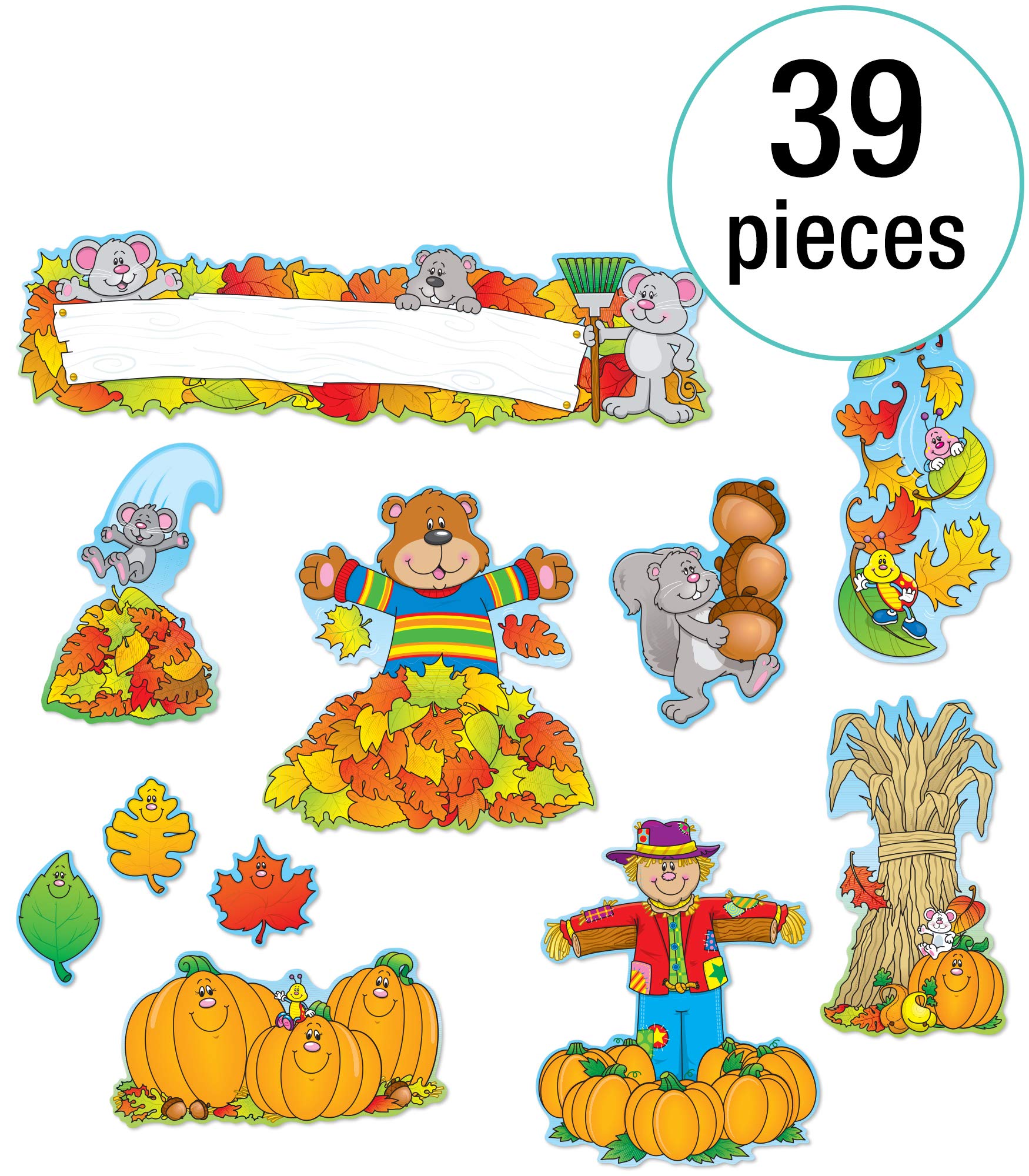 Carson Dellosa – Fall Classic Mini Bulletin Board Set, Fall Classroom Décor, 39 Pieces