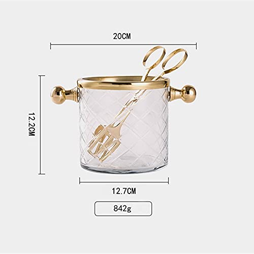 CUJUX Handmade Brass Glass Ice Bucket With Ice Clip Dining Table Cooler Wine Wine Rack Ice Bucket Champagne Can Cooler
