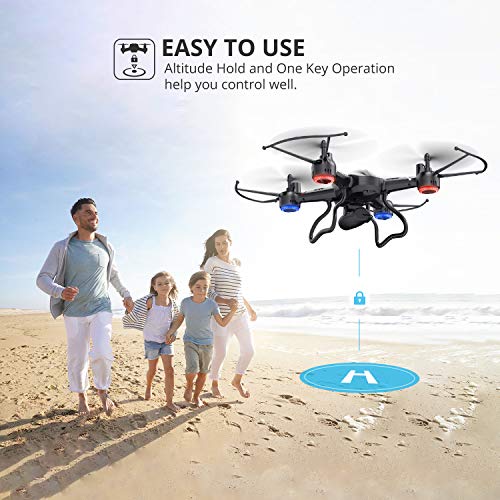 Holy Stone F181W 1080P FPV Drone with HD Camera for Adult Kid Beginner, RC Quadcopter with Carrying Case, Voice Control, Gesture Control, Wide Angle Live Video, Altitude Hold, 2 Batteries, Easy to Fly