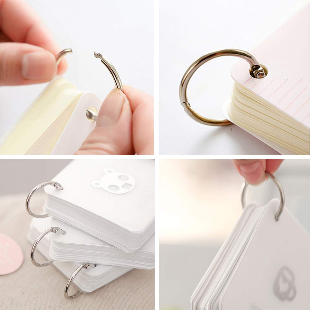 Antner 100 Pieces Loose Leaf Binder Rings, 1" Diameter, Nickel Plated Metal Office Book Rings Key Rings