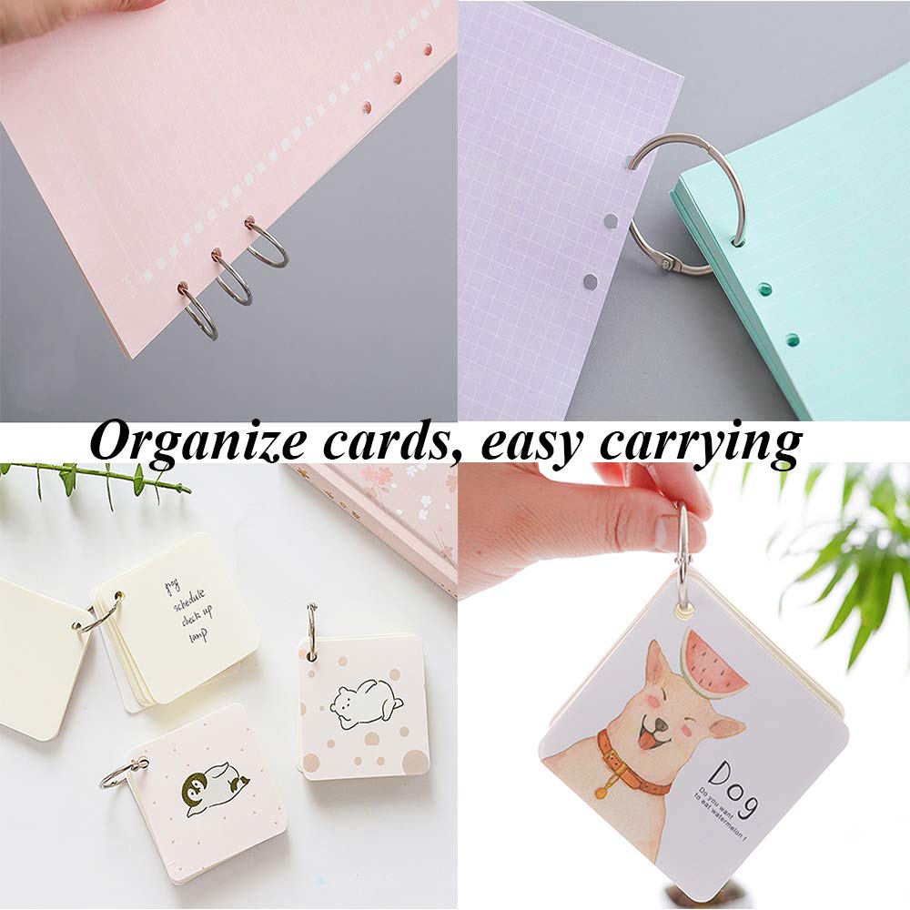 Antner 100 Pieces Loose Leaf Binder Rings, 1" Diameter, Nickel Plated Metal Office Book Rings Key Rings
