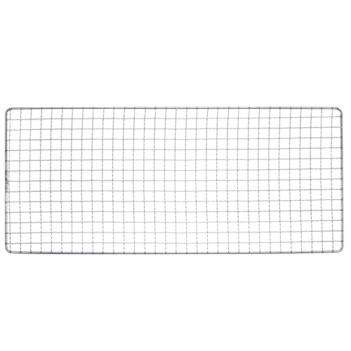 HARFINGTON Square BBQ Grill Net 17.3"x7.5" Stainless Steel Cross Wire Barbecue Mesh Mat for Baking Smoking Charcoal Grilling Roasting