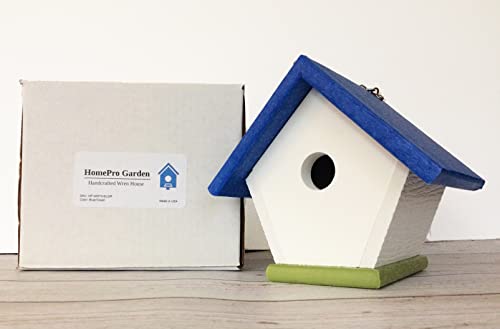 HomePro Garden Hanging Wren House: Brilliant Blue and Green Poly Lumber Bird House