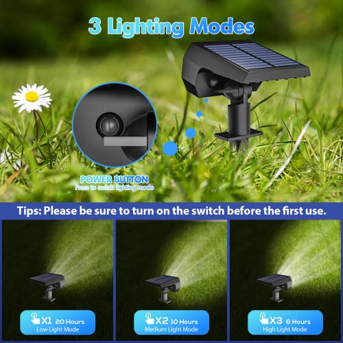 NYMPHY Solar Outdoor Lights, Solar Lights Outdoor Waterproof, Solar Spot Lights Outdoor 56 LED 3 Lighting Modes for Landscape Yard Wall Lights Auto On/Off for Pathway Garden, Pack of 1(Cool White)