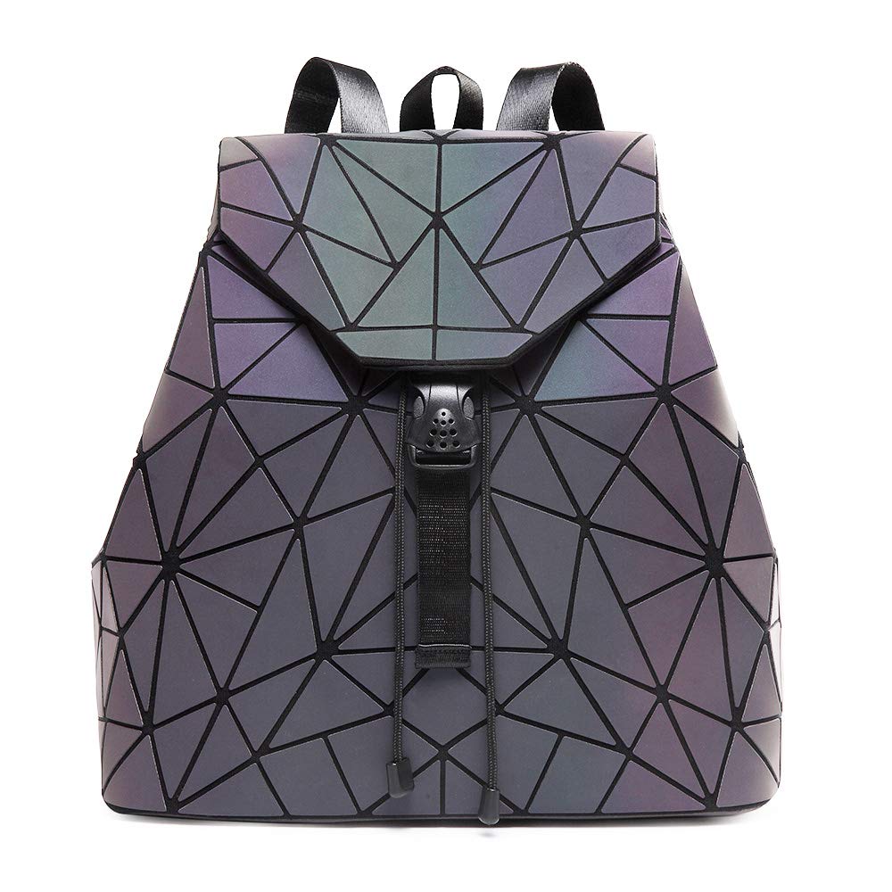 DIOMO Geometric Lingge Women Backpack Luminous Mens Travel Shoulder Bag Rucksack (Luminous NO.3)