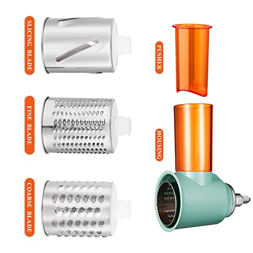 HOMER Slicer Shredder Attachment - Fits All Models of KitchenAid Stand Mixer - Premium Stainless Steel - Time-Saving Accessories for Cheese Grater(Light Green)