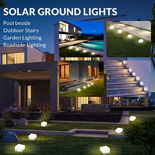XINGTONG Solar Outdoor Lights Solar Ground Lights Solar Brick Lights Solar Landscape Lights for Garden, Patio, Walkway, Driveway,Deck Decorations 2.8x2.8 Size