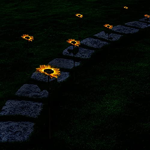 Solar Lights Outdoor Garden, LED Solar Powered Sunflower Pendant Light, Solar Sunflower Lights Decorative Outdoor for Garden Patio Porch Backyard (2)