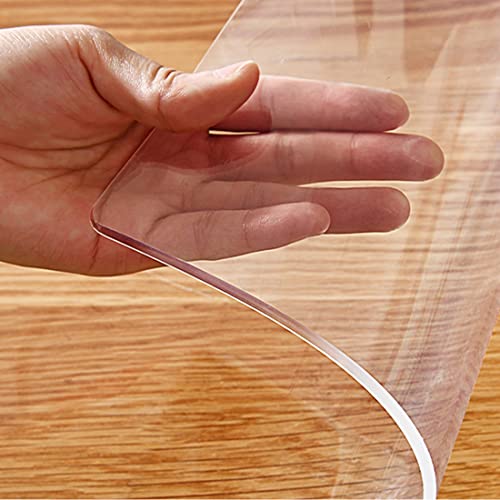 Square Crystal Clear Plastic Table Cover Protector 20x20 Inch Waterproof PVC Protective Table Pad Transparent Vinyl Desk Mat for End Table Night Stand Coffee Table Dining Room Table Patio Garden Table