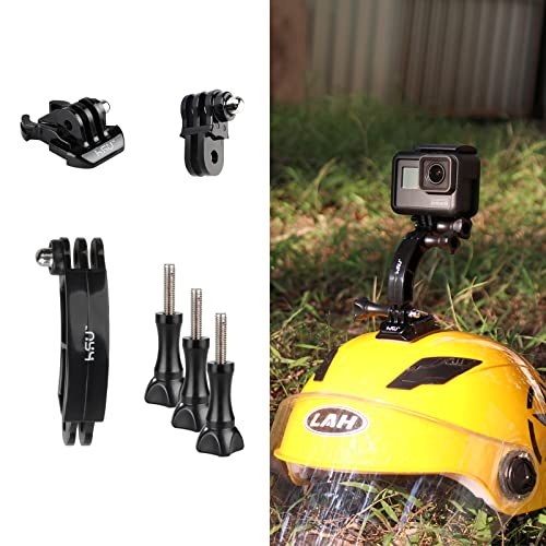 HSU Basic Adapter Grab Bag for GoPro, Including Quick Release Buckle Mount, J-Hook Buckle Mount, 3-Way Pivot Arms, Tripod Mount, 1/4 inch 20 Mount, Curved Extension arm and Thumbscrews(13Pcs)