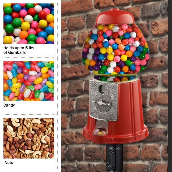 6260 Great Northern 15" Vintage Candy Gumball Machine & Bank with Stand - Everyone Loves Gumballs!